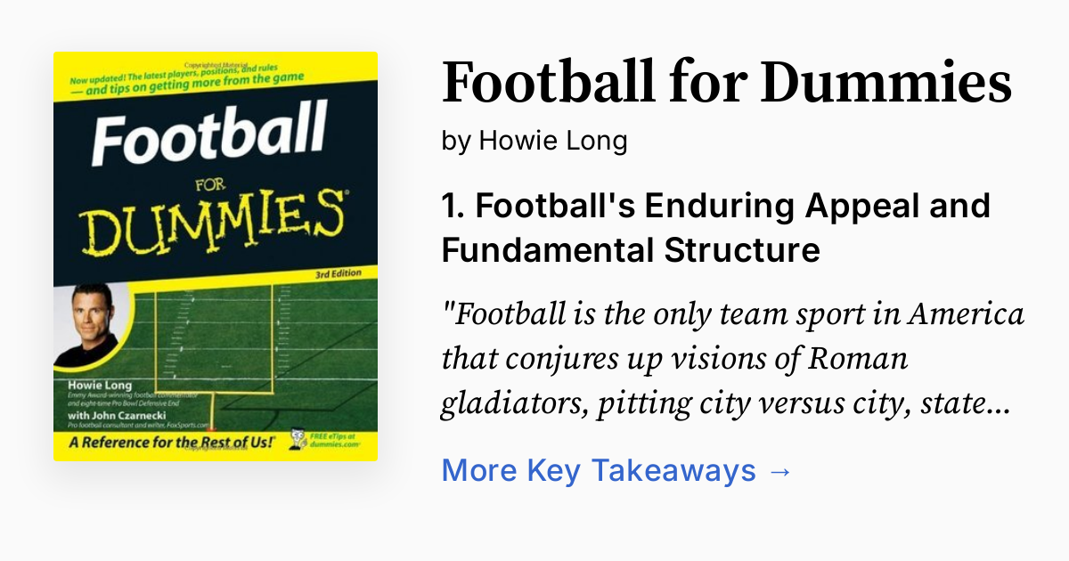 Football for Dummies | Summary, Audio, Quotes