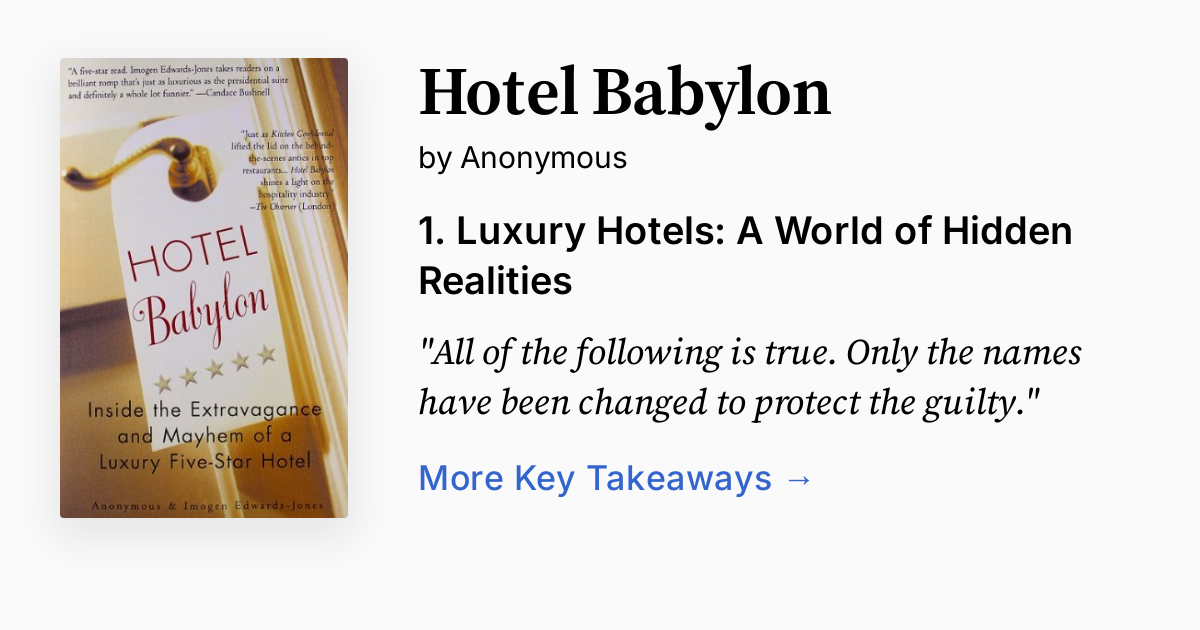 Hotel Babylon by Anonymous | Summary, Audio, Quotes