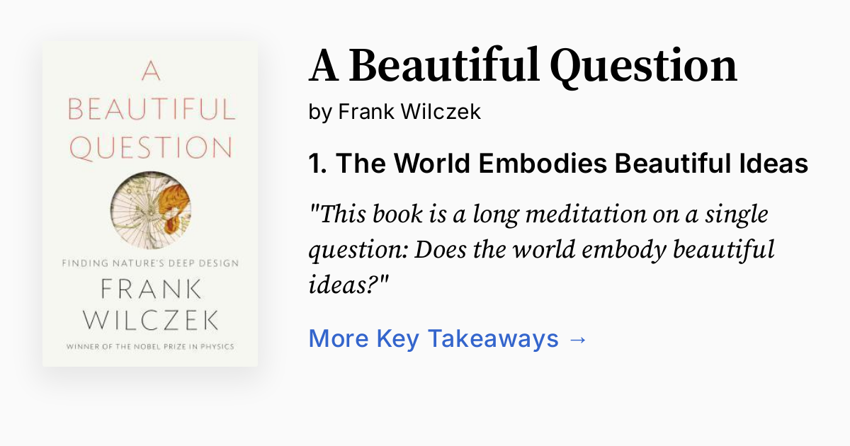 A Beautiful Question | Summary, Audio, Quotes