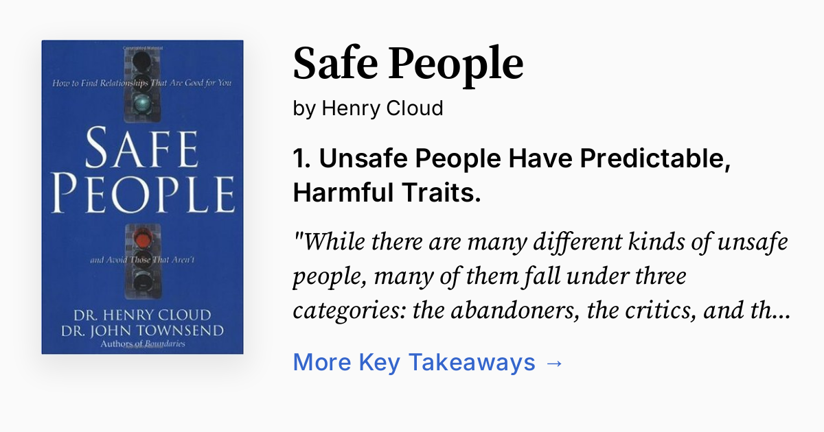 Safe People by Henry Cloud | Summary, Audio, Quotes, FAQ