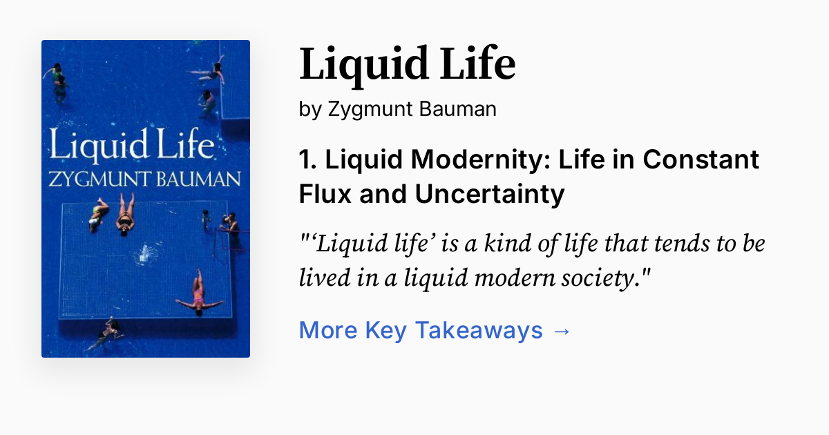 Liquid Life by Zygmunt Bauman | Summary, Audio, Quotes, FAQ