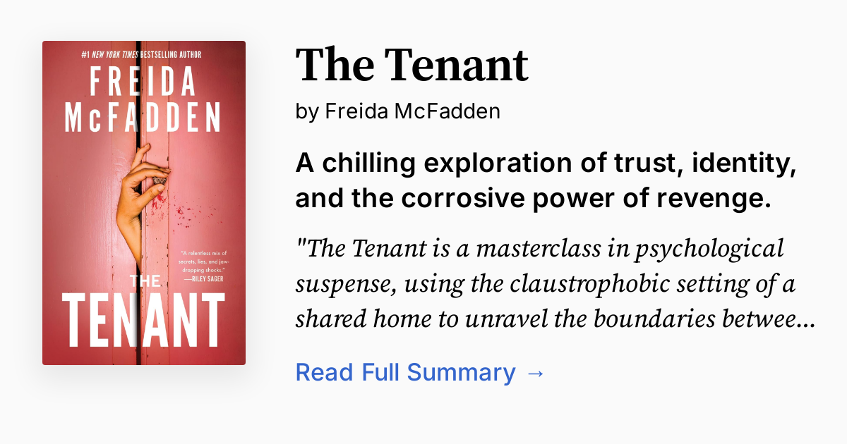 The Tenant by Freida McFadden | Summary, Analysis, FAQ