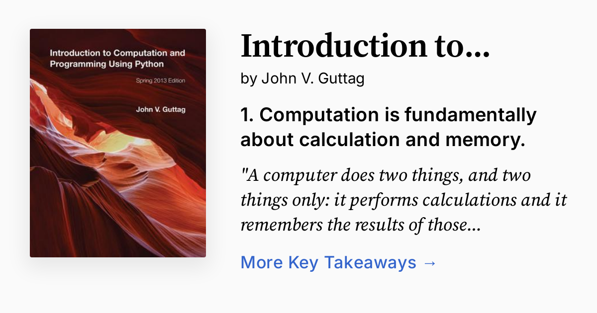 Introduction To Computation And Programming Using Python Summary 6884