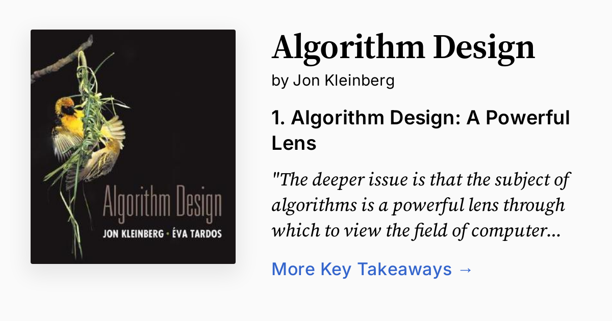 Algorithm Design | Summary, Audio, Quotes