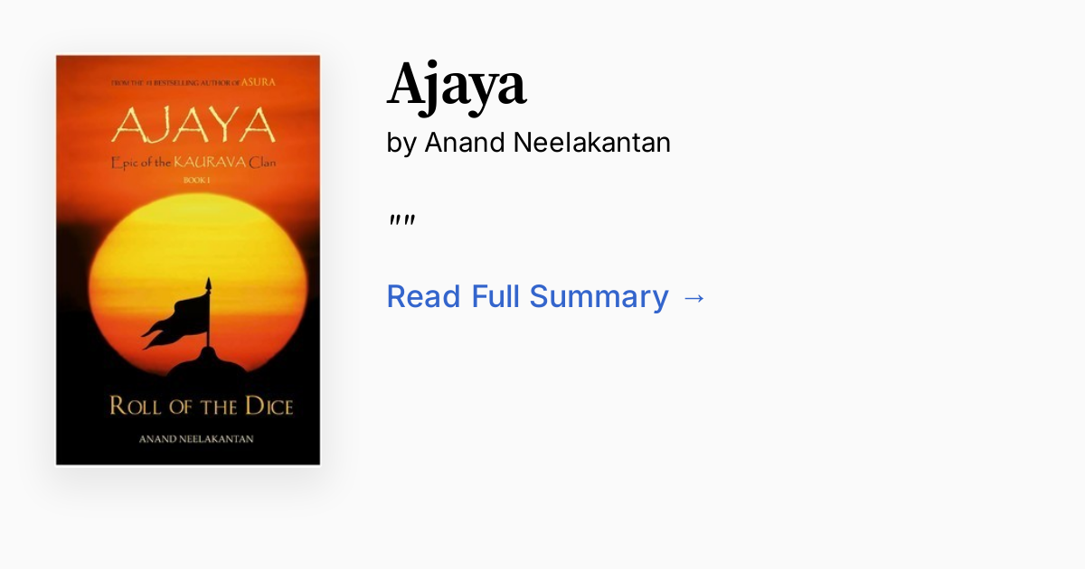 Ajaya by Anand Neelakantan | Summary, Audio, Analysis, FAQ