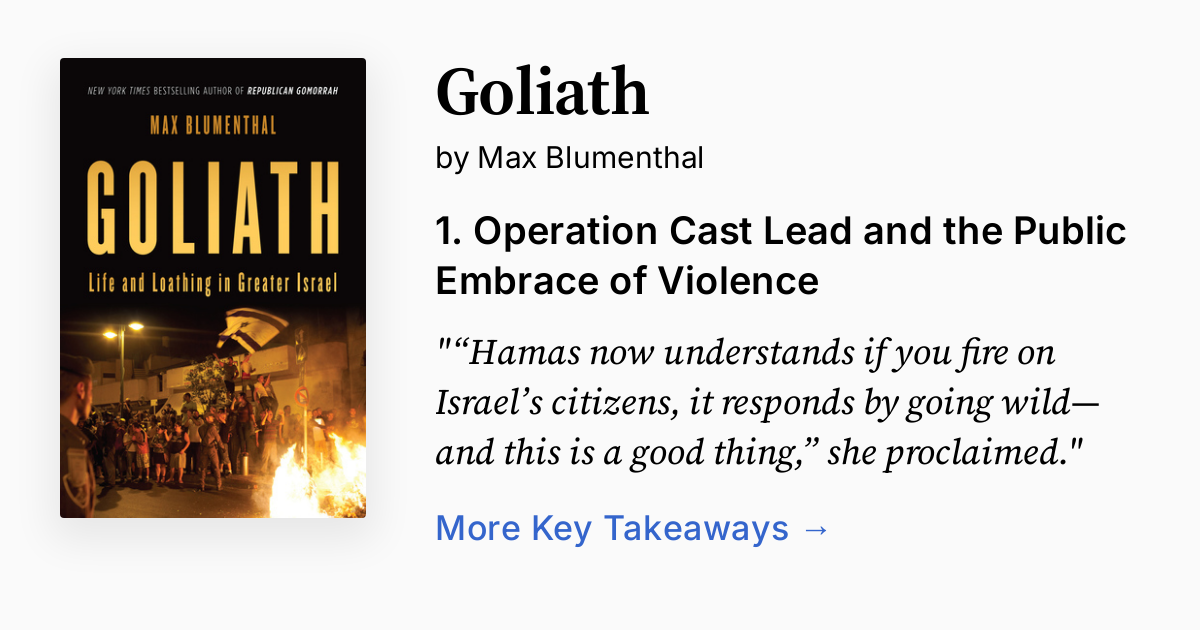 Goliath by Max Blumenthal | Summary, Audio, Quotes