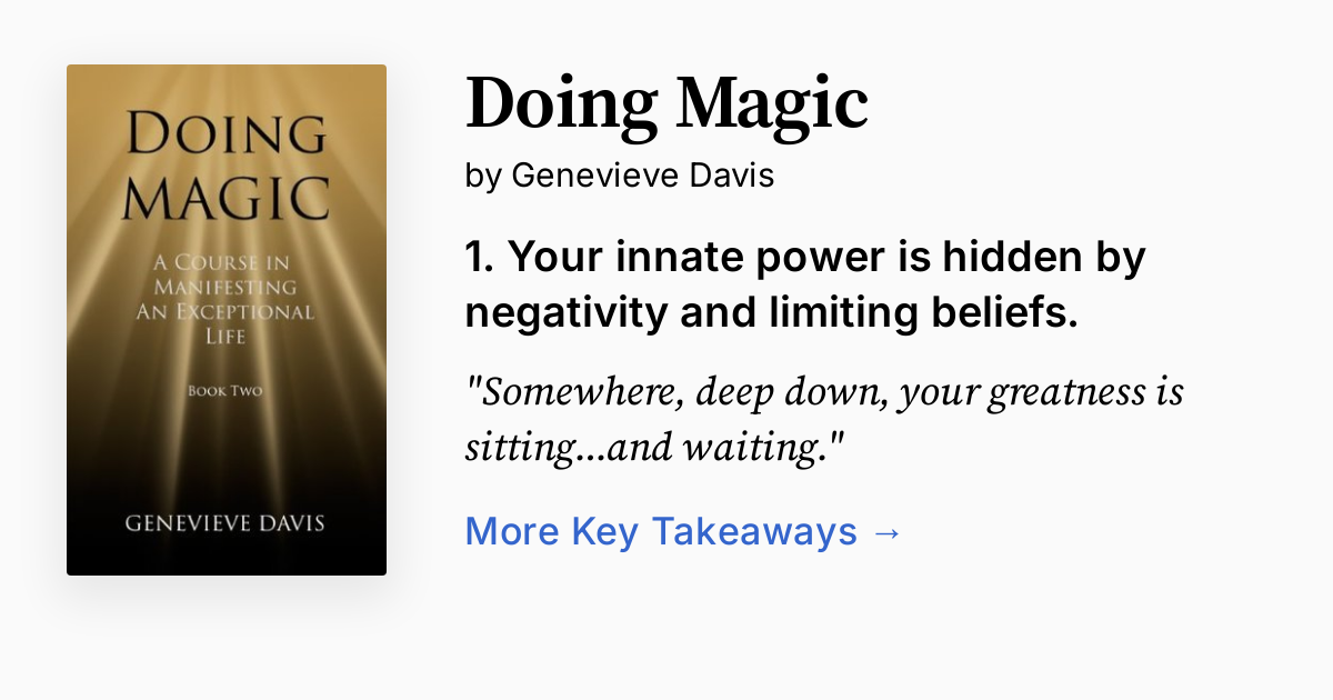 Doing Magic by Genevieve Davis | Summary, Audio, Quotes