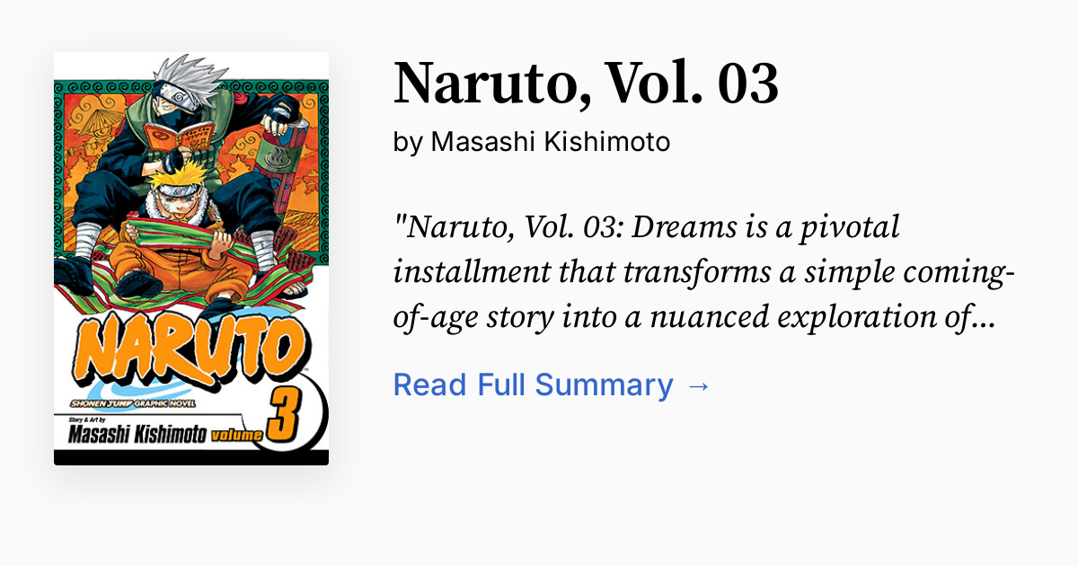 Naruto, Vol. 03 | Summary, Audio, Analysis