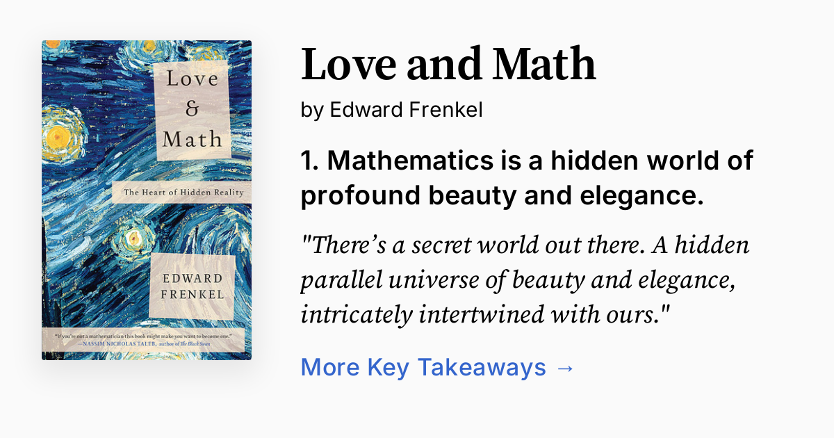 Love and Math by Edward Frenkel | Summary, Audio, Quotes