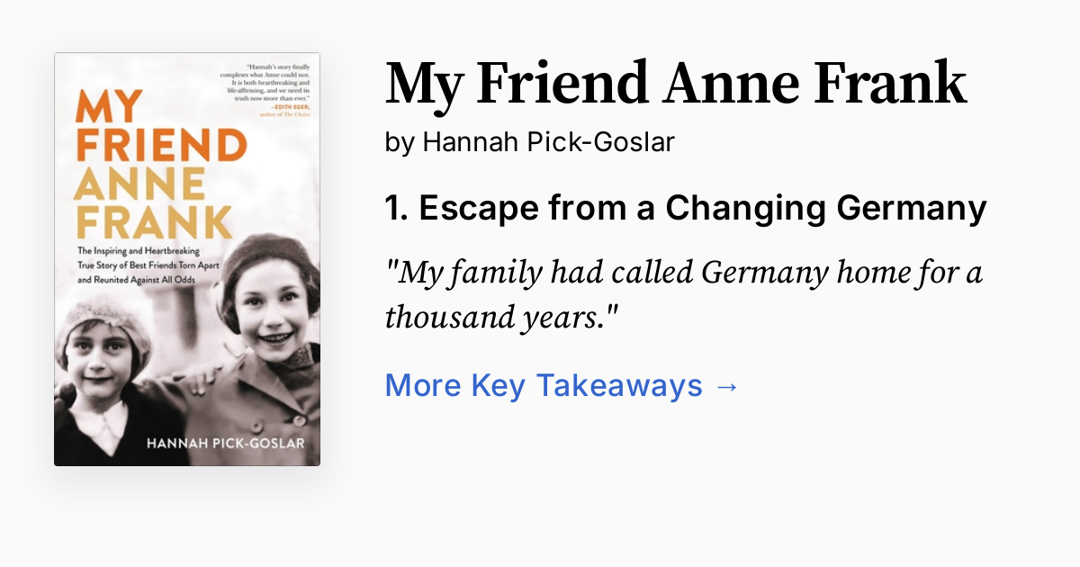 My Friend Anne Frank | Summary, Audio, Quotes