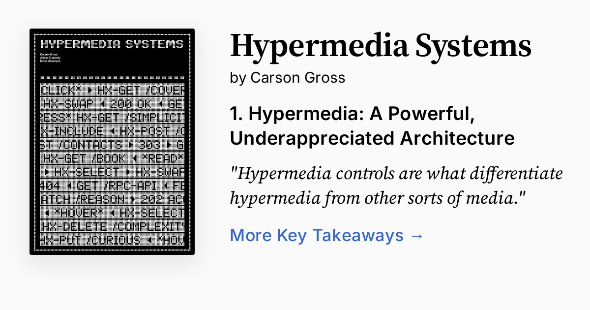 Hypermedia Systems | Summary, Audio, Quotes