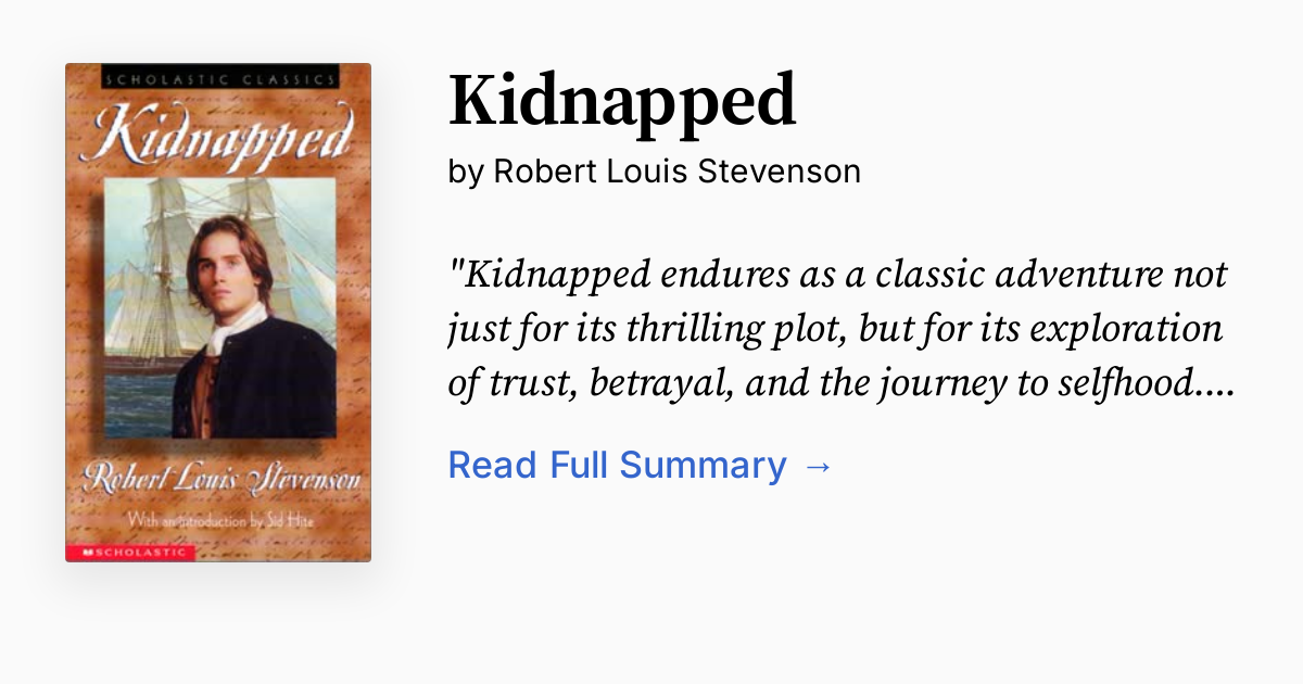 Kidnapped by Robert Louis Stevenson | Summary, Analysis