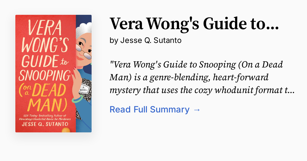 Vera Wong's Guide to Snooping [On a Dead Man] | Summary, Audio ...