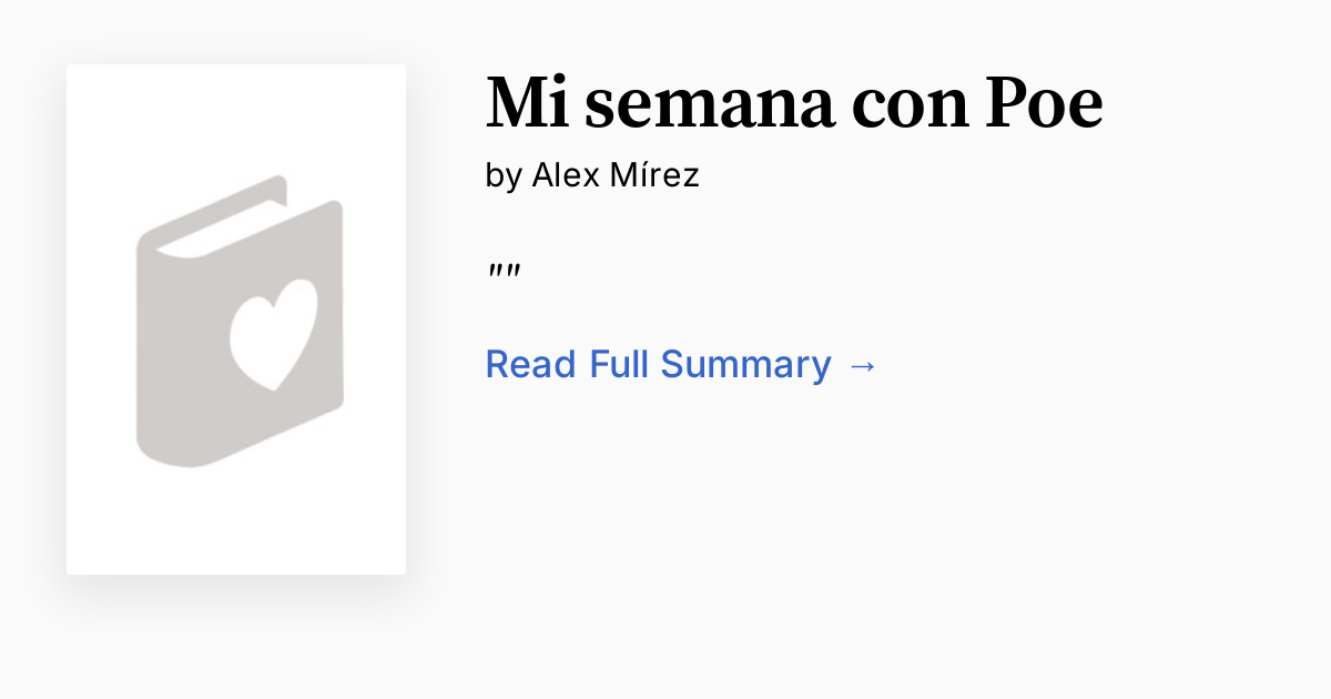 Mi semana con Poe | Summary, Audio, Analysis
