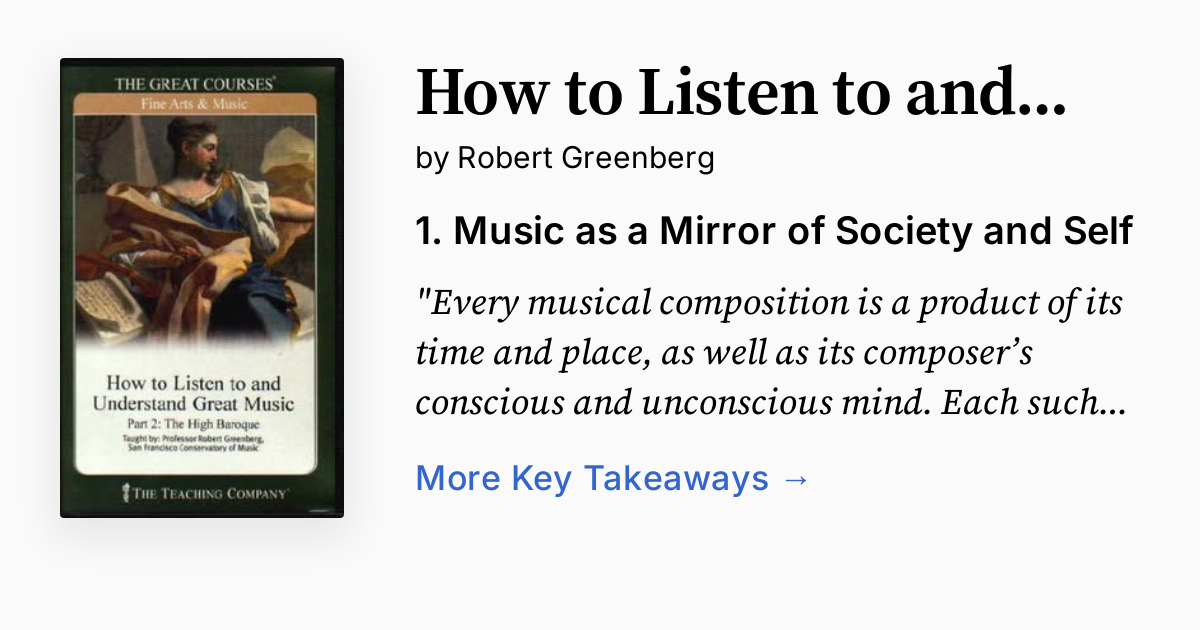 How to Listen to and Understand Great Music | Summary, Audio, Quotes