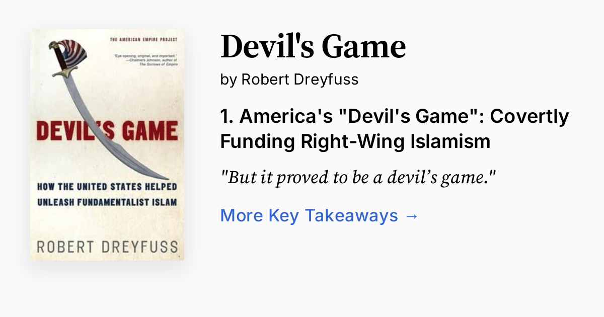 Devil's Game by Robert Dreyfuss | Summary, Audio, Quotes