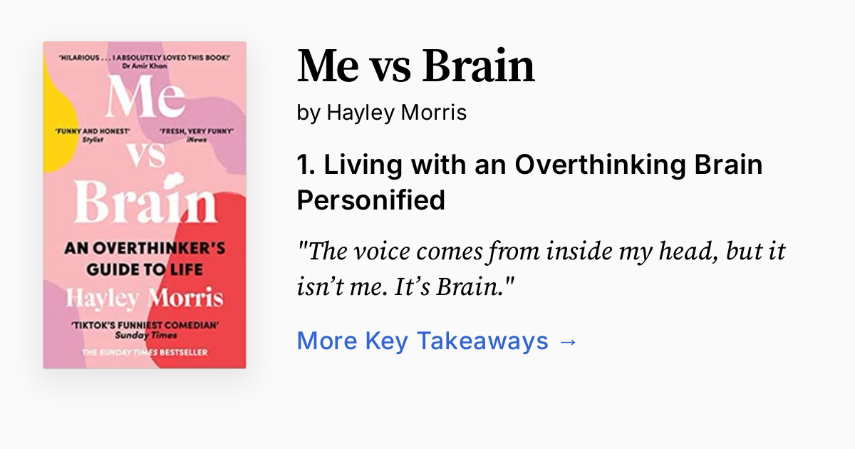 Me vs Brain by Hayley Morris | Summary, Quotes, Audio