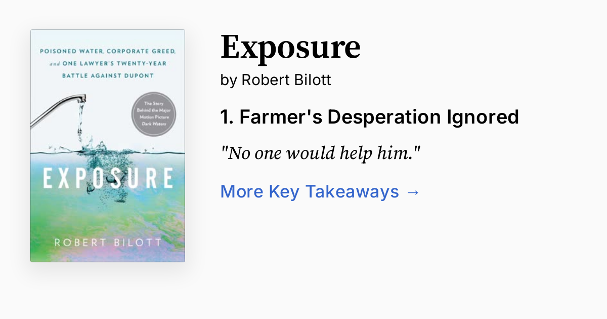 Exposure by Robert Bilott | Summary, Audio, Quotes