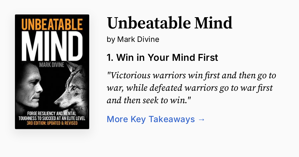 Unbeatable Mind | Summary, Quotes, FAQ, Audio