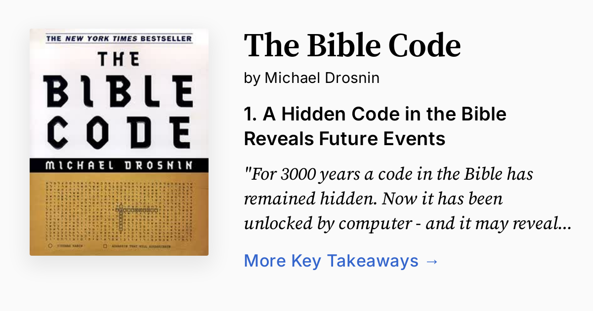The Bible Code by Michael Drosnin | Summary, Quotes, FAQ, Audio