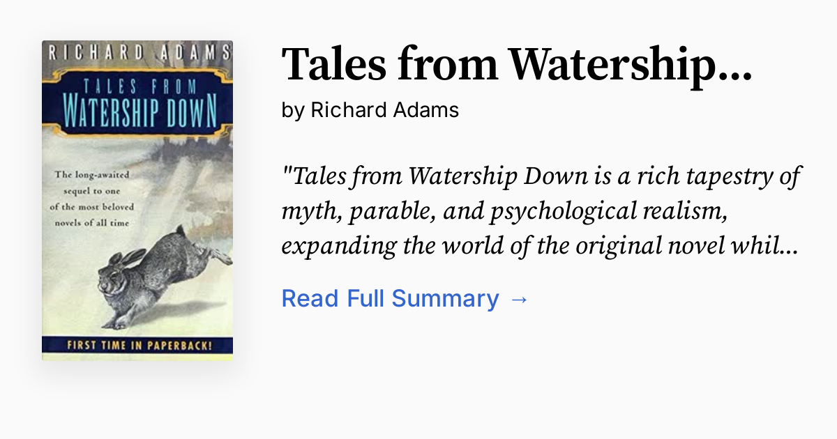 Tales from Watership Down | Summary, Audio, Analysis