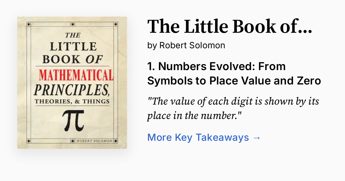 The Little Book of Mathematical Principles, Theories & Things | Summary ...