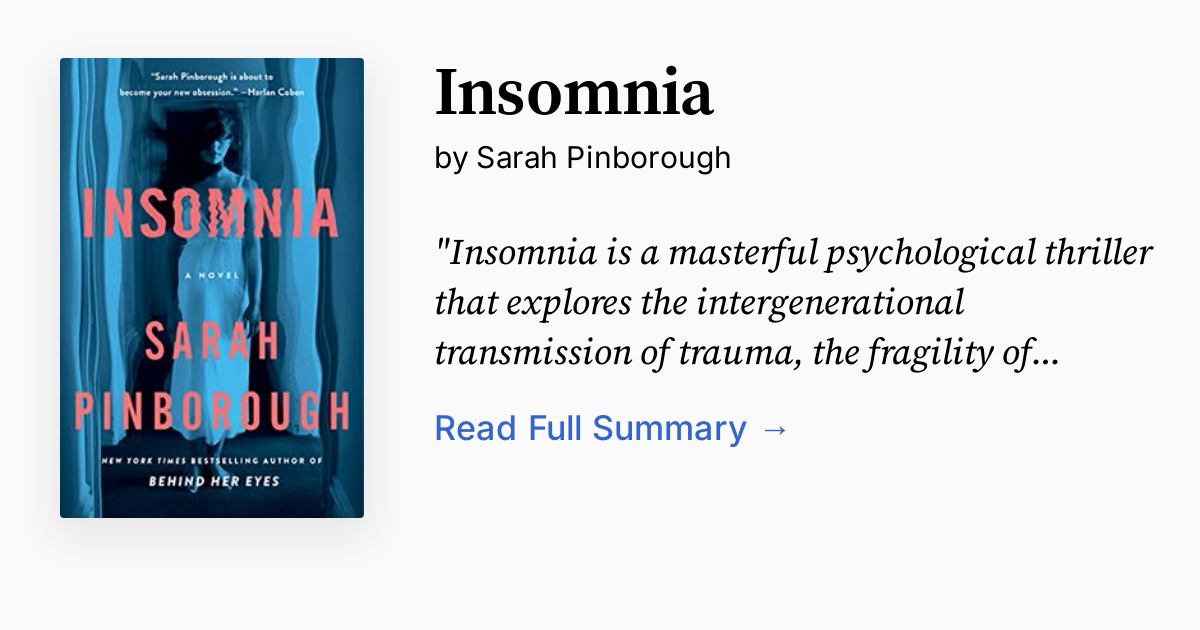 Insomnia by Sarah Pinborough | Summary, Audio, Analysis, FAQ