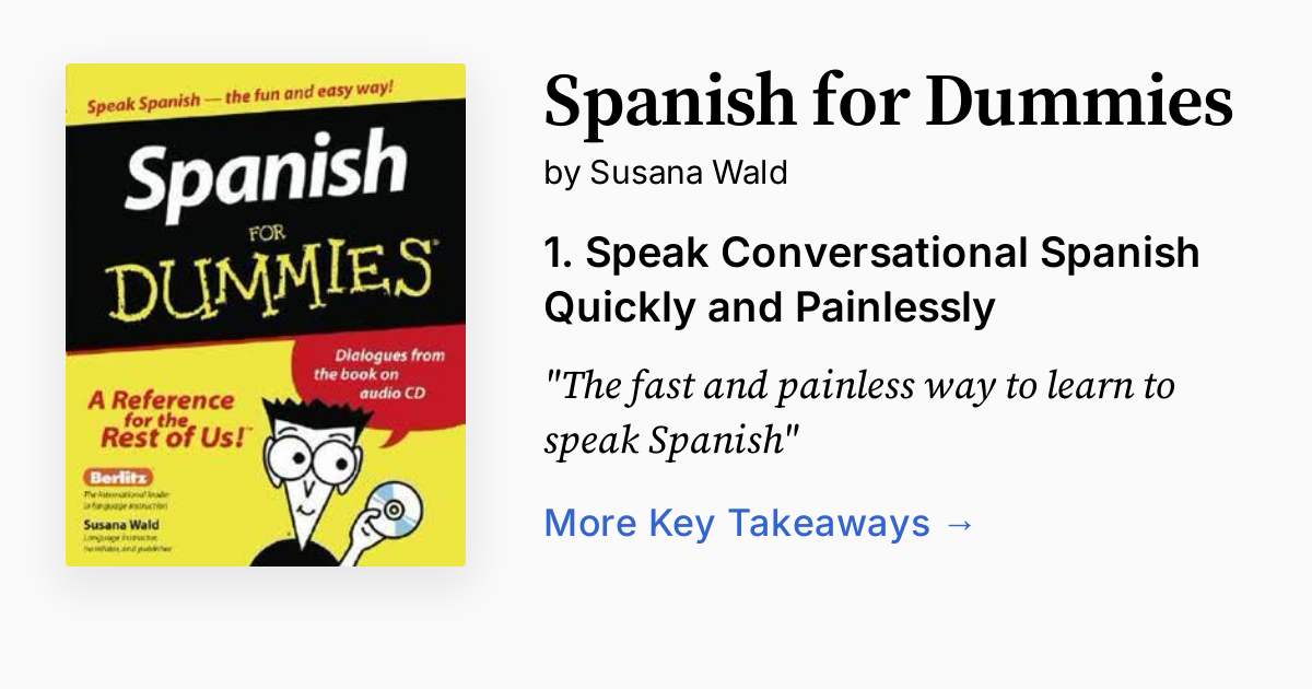 Spanish for Dummies | Resumen, Audio, Quotes