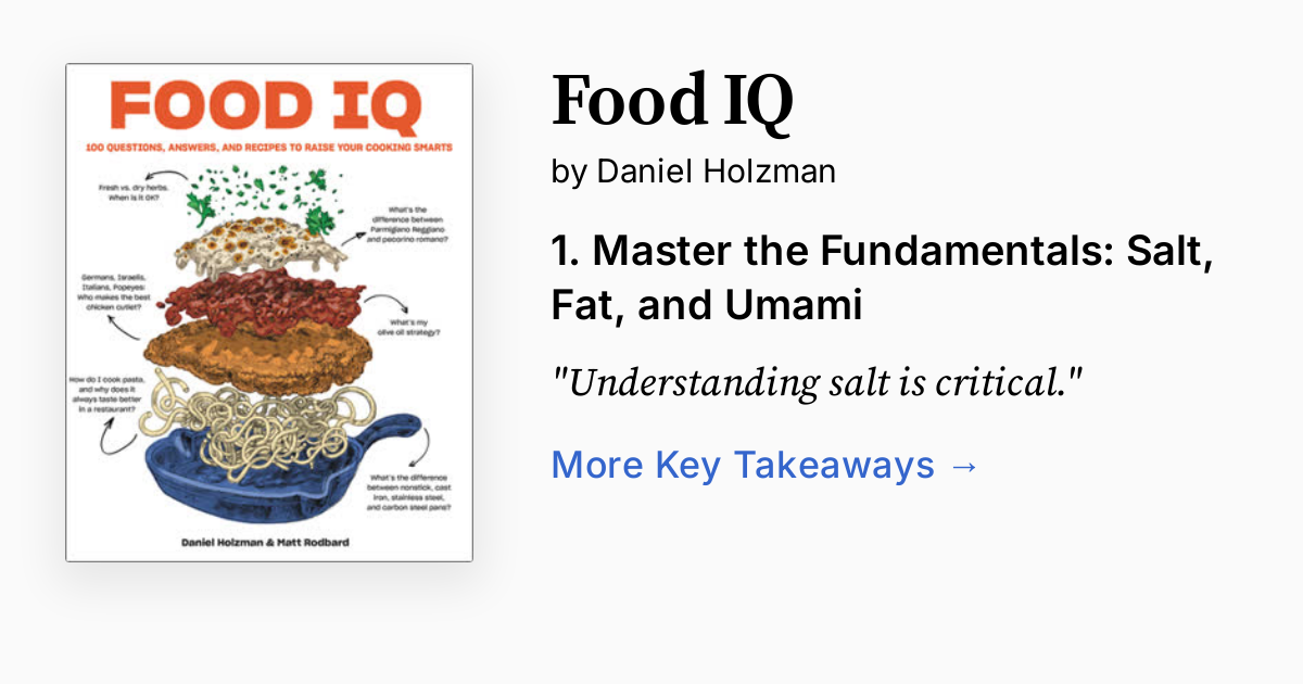 Food IQ by Daniel Holzman | Summary, Audio, Quotes