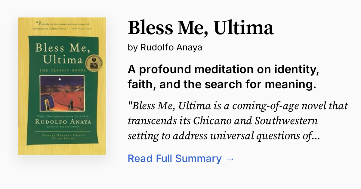 Bless Me, Ultima | Summary, Analysis, FAQ