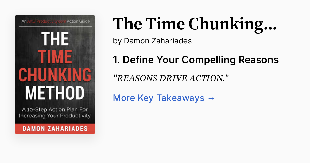 The Time Chunking Method | Summary, Quotes, Audio
