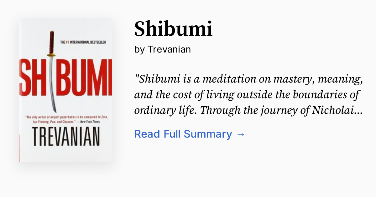 Shibumi by Trevanian | Summary, Analysis, FAQ