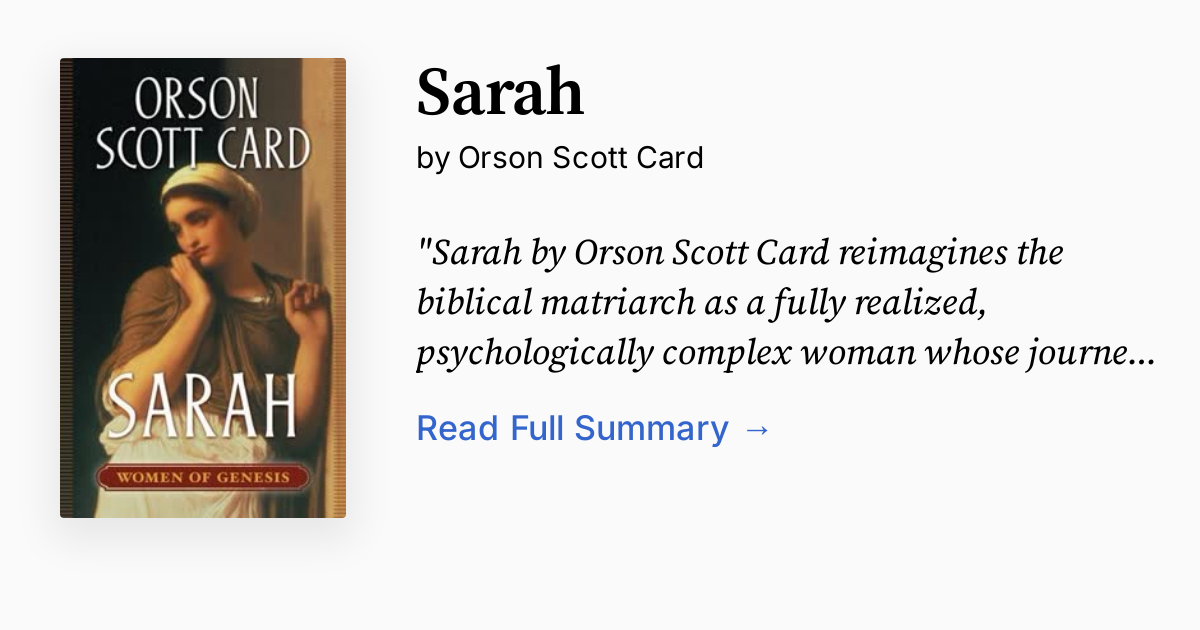 Sarah by Orson Scott Card | Summary, Audio, Analysis
