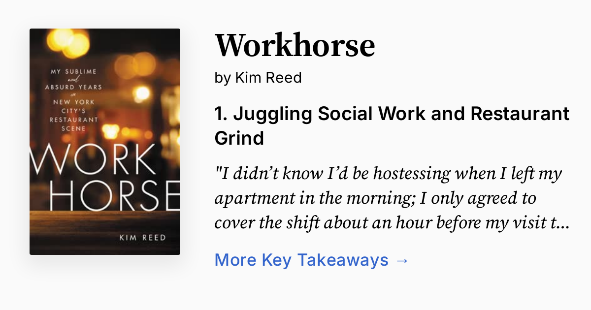 Workhorse by Kim Reed | Summary, Audio, Quotes