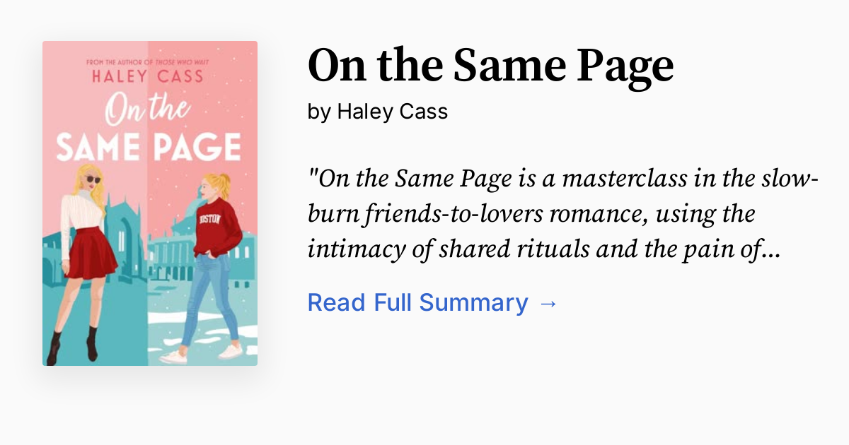 On the Same Page | Summary, Audio, Analysis, FAQ