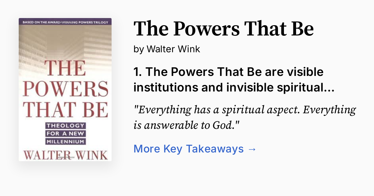 The Powers That Be | Summary, Audio, Quotes