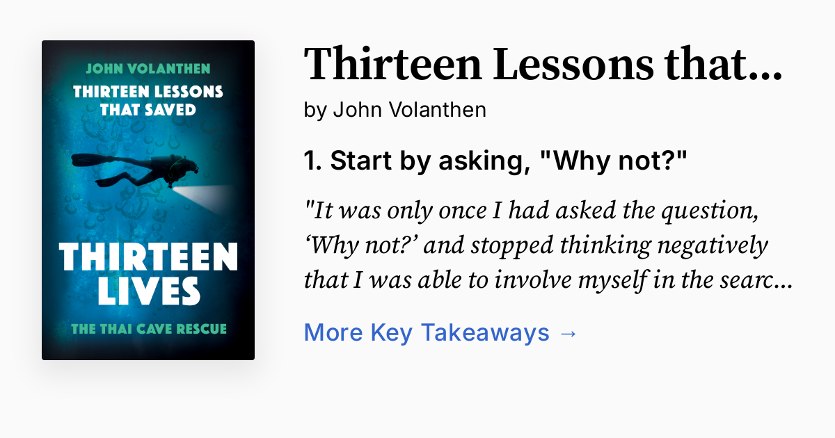 Thirteen Lessons that Saved Thirteen Lives | Summary, Audio, Quotes