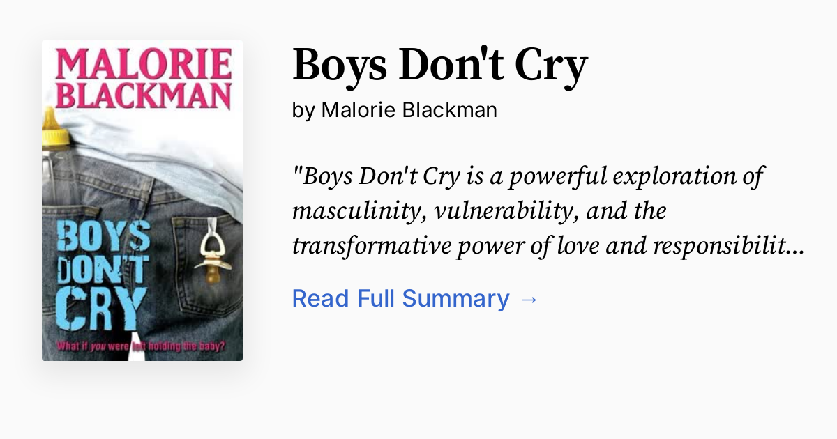 Boys Don't Cry by Malorie Blackman | Summary, Audio, Analysis, FAQ