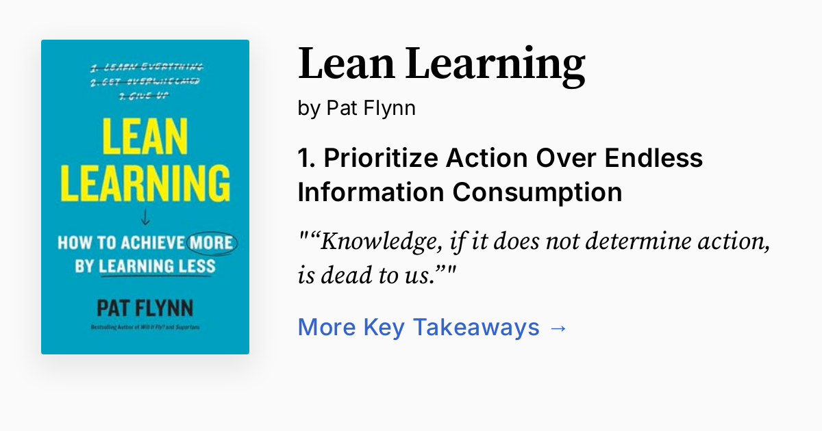 Lean Learning by Pat Flynn | Summary, Quotes, FAQ, Audio