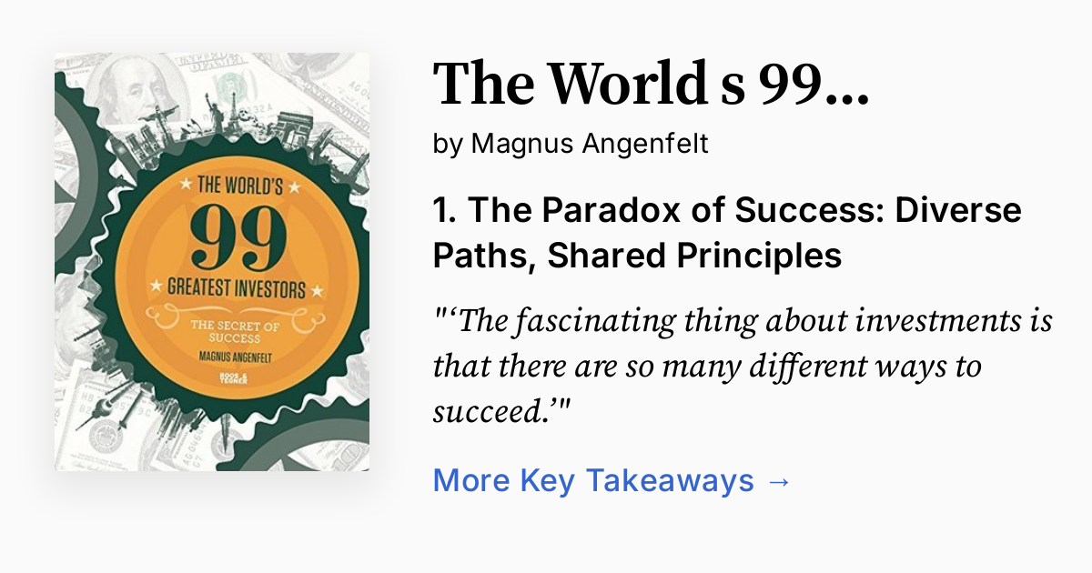 The World s 99 Greatest Investors | Summary, Audio, Quotes