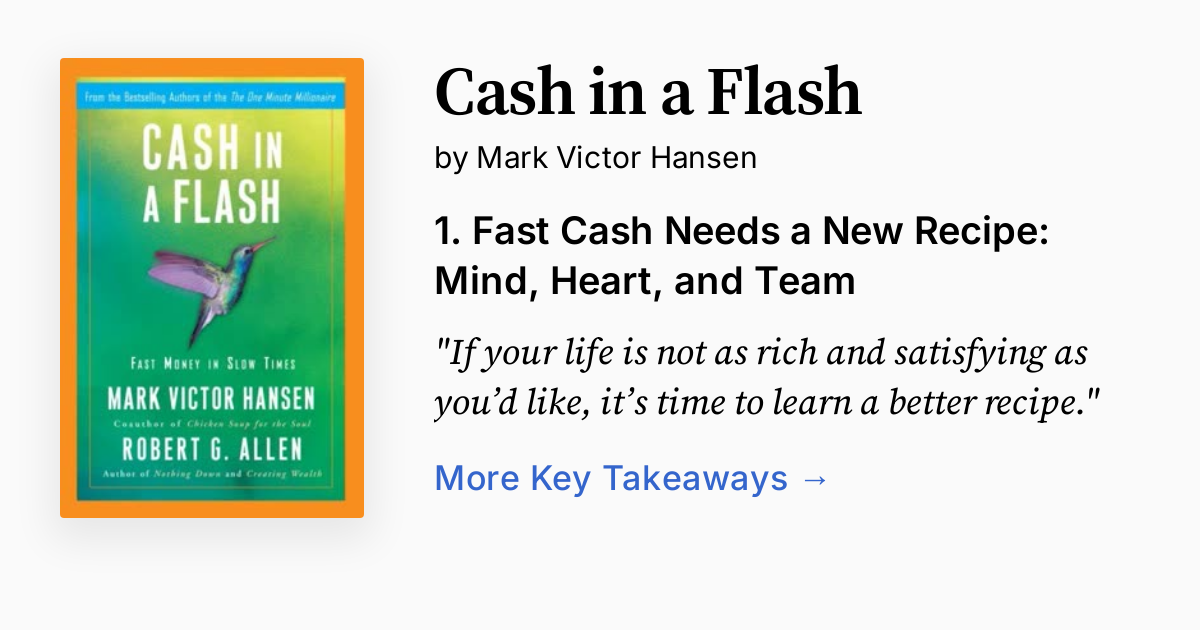 Cash in a Flash | Summary, Audio, Quotes