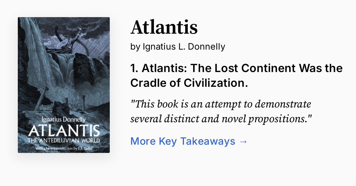 Atlantis by Ignatius L. Donnelly | Summary, Quotes, FAQ, Audio