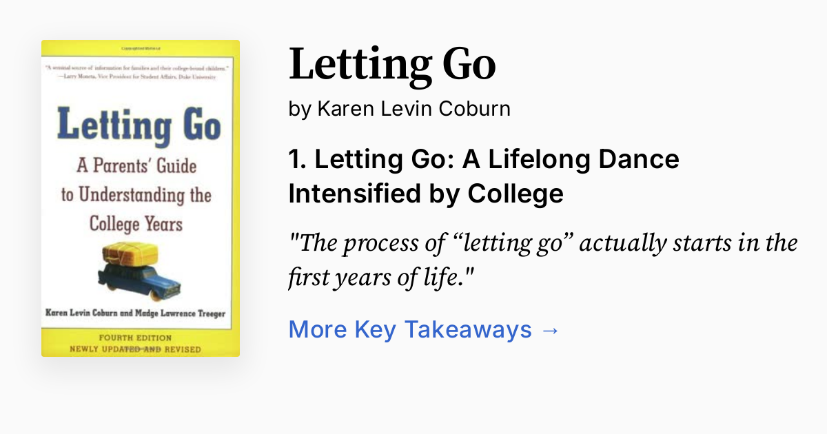 Letting Go by Karen Levin Coburn | Summary, Audio, Quotes