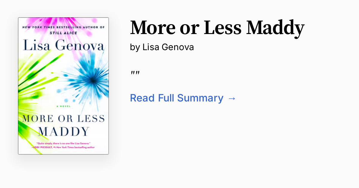 More or Less Maddy | Summary, Analysis, FAQ