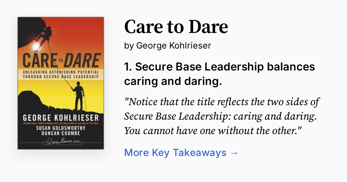 Care to Dare by George Kohlrieser | Summary, Audio, Quotes