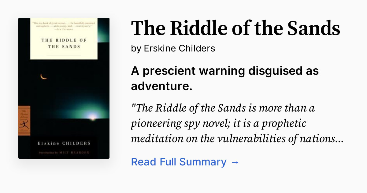 The Riddle of the Sands | Summary, Analysis, FAQ