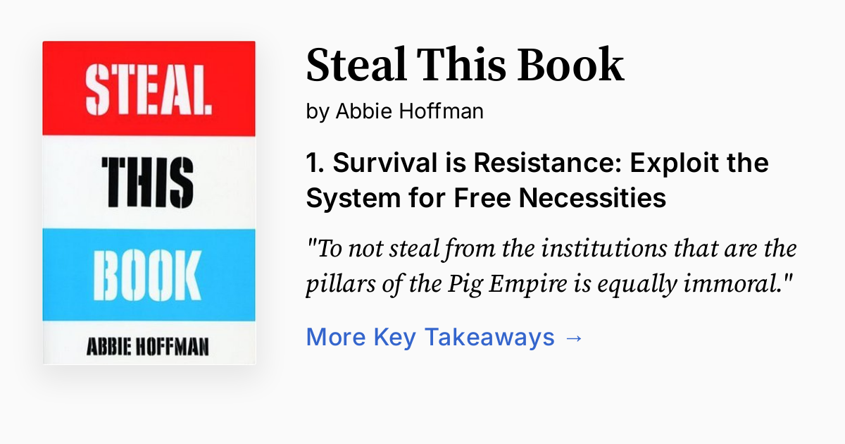 Steal This Book | Summary, Audio, Quotes