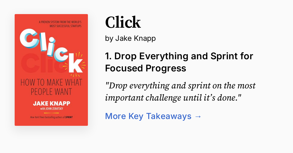 Click by Jake Knapp | Summary, Audio, Quotes, FAQ