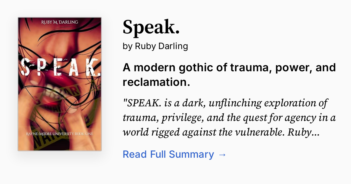 Speak. by Ruby Darling | Summary, Analysis, FAQ