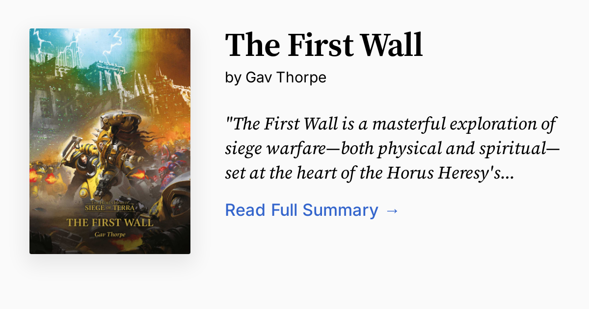 The First Wall by Gav Thorpe | Summary, Audio, Analysis